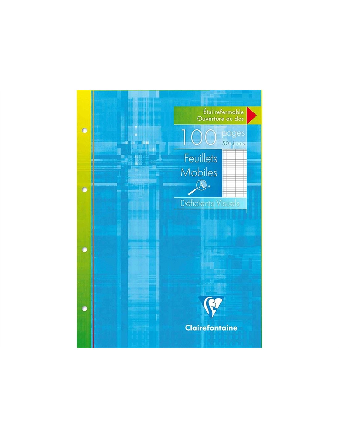 Feuillet mobile clairefontaine deficient visuel 21x29,7cm seyes noir 2 ...